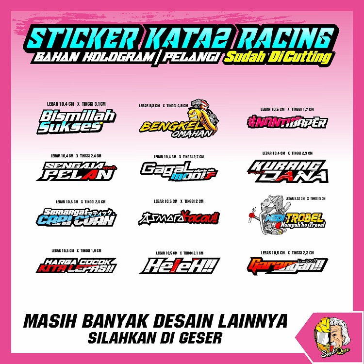 Jual sticker kata kata / sticker hitz / sticker viral / sticker bengkel ...