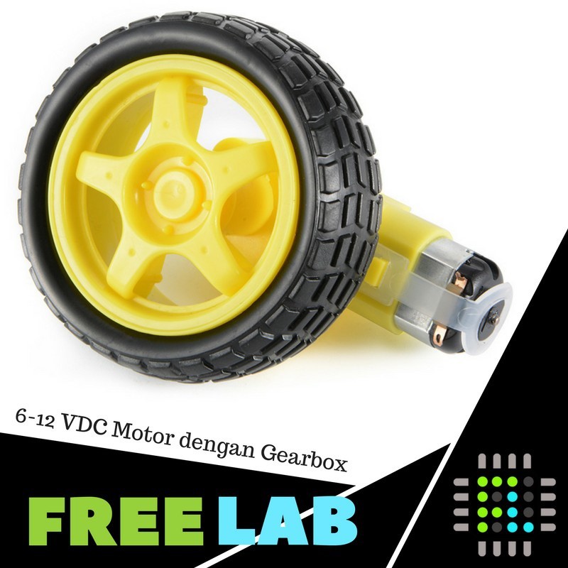 Jual DC Motor 1:48 Gear Ratio Smart Car Robot 3V 5V 6V 12V DC - Roda ...