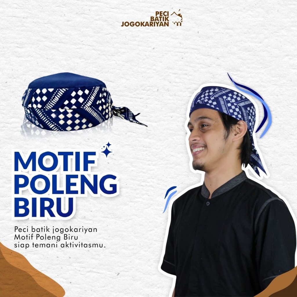 Jual Peci Batik Jogokariyan ( Motif Poleng Biru ) Kopeah Songkok Imamah ...