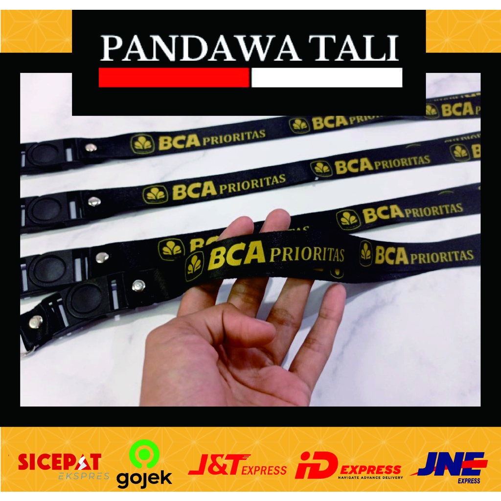 Jual Lanyard Bank BCA-PRIORITAS Hitam / Lanyard Printing Custom Pandawa ...