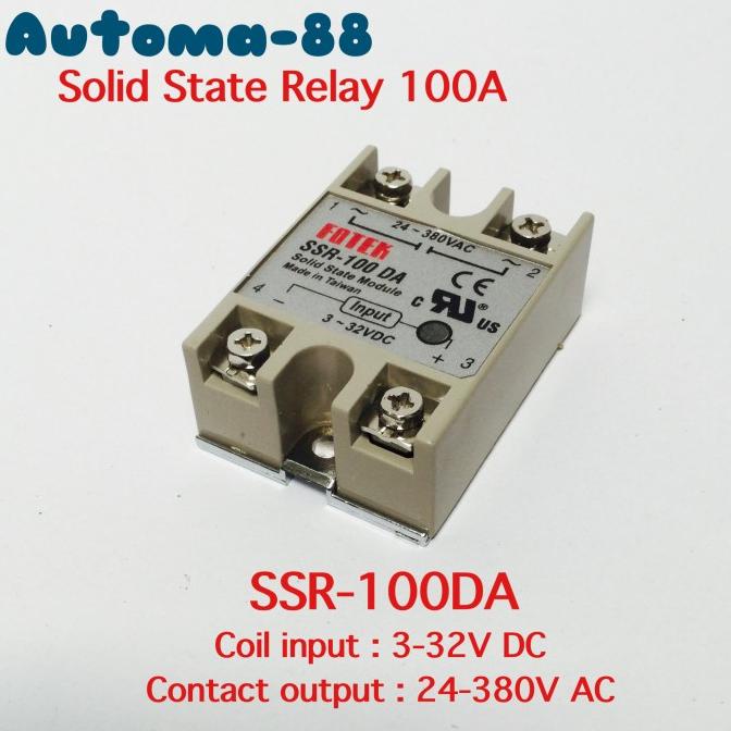 Jual FOTEK SSR 100A SSR-100-DA Solid State Relay DC-AC 220V Contact Relay | Shopee Indonesia