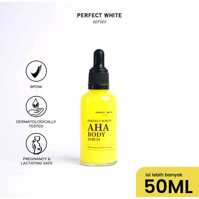 Jual PERFECT WHITE AHA BODY SERUM 50ML WHITENING & MOISTURIZING | Shopee Indonesia
