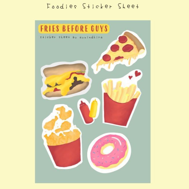 Jual foodie sticker sheet ukuran A6 / journaling sticker /bullet ...