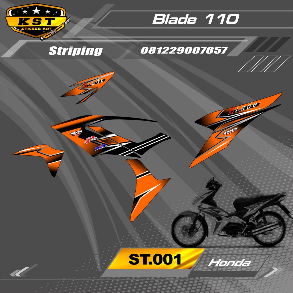 Jual Striping Blade 110 - Sticker Striping Honda Blade 110. ST 001 ...
