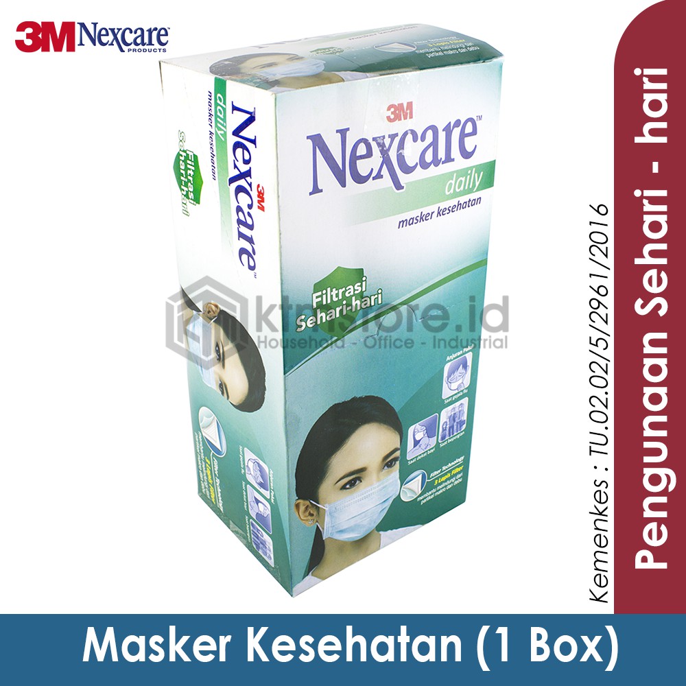 Jual Nexcare 3M Earloop Mask 1 Box - Masker Kesehatan M-20 | Shopee ...