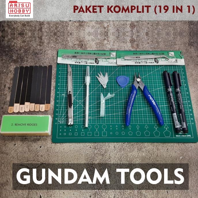 Jual Paket Komplit 19 in 1 Gunpla Tools Rakit Gundam Tool Kit Set ...
