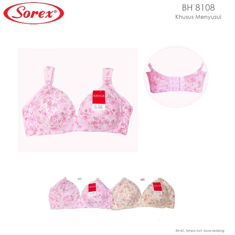 Jual Sorex Bra Menyusui Motif Bunga Cantik Nursing Bra 8108 Tanpa Kawat Kait 3 Setara Cup B Busa ...
