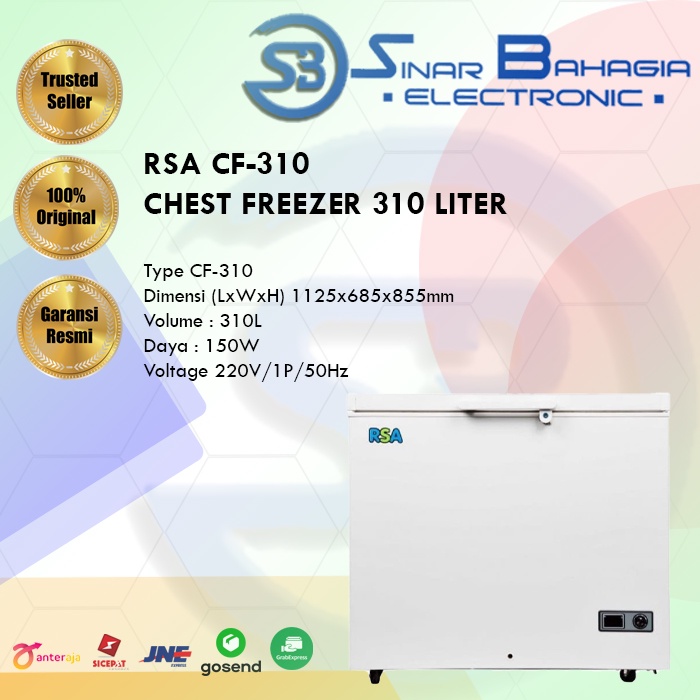 Jual RSA CF-310 CHEST FREEZER 310 LITER (NEW) | Shopee Indonesia