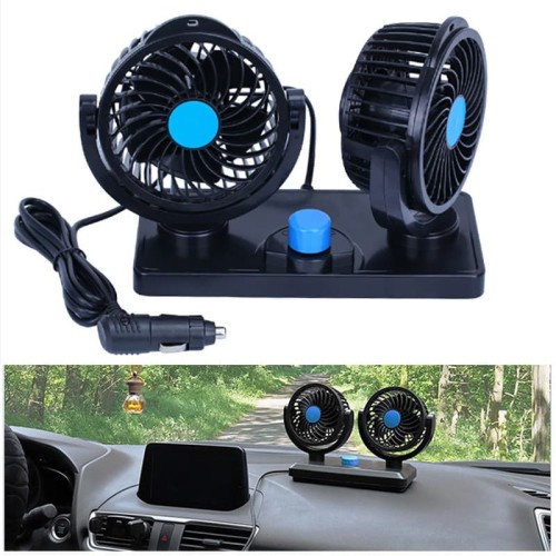 Jual KIPAS ANGIN MOBIL DOUBLE FAN BLOWER/DOUBLE HEADED FAN PORTABLE HX ...