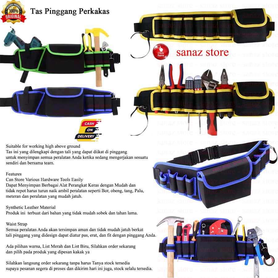 Jual TOOL BAG TAS PERKAKAS PENYIMPANAN | Tas pinggang perkakas toolkit ...