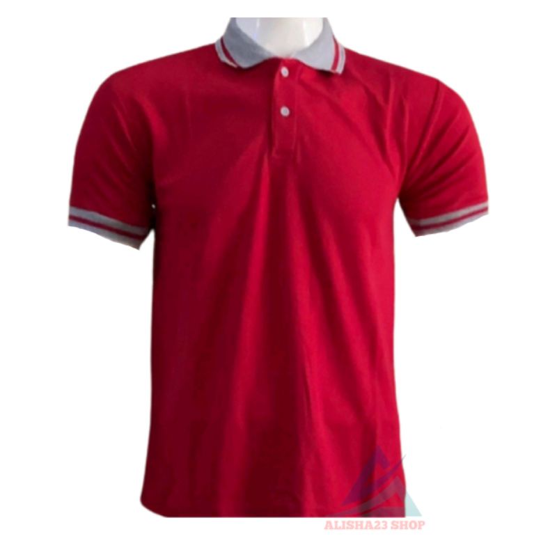 Jual KAOS KERAH LENGAN PENDEK PRIA/WANITA BAJU BERKERAH TANGAN PENDEK POLOS KAOS POLO KERAH ABU ...