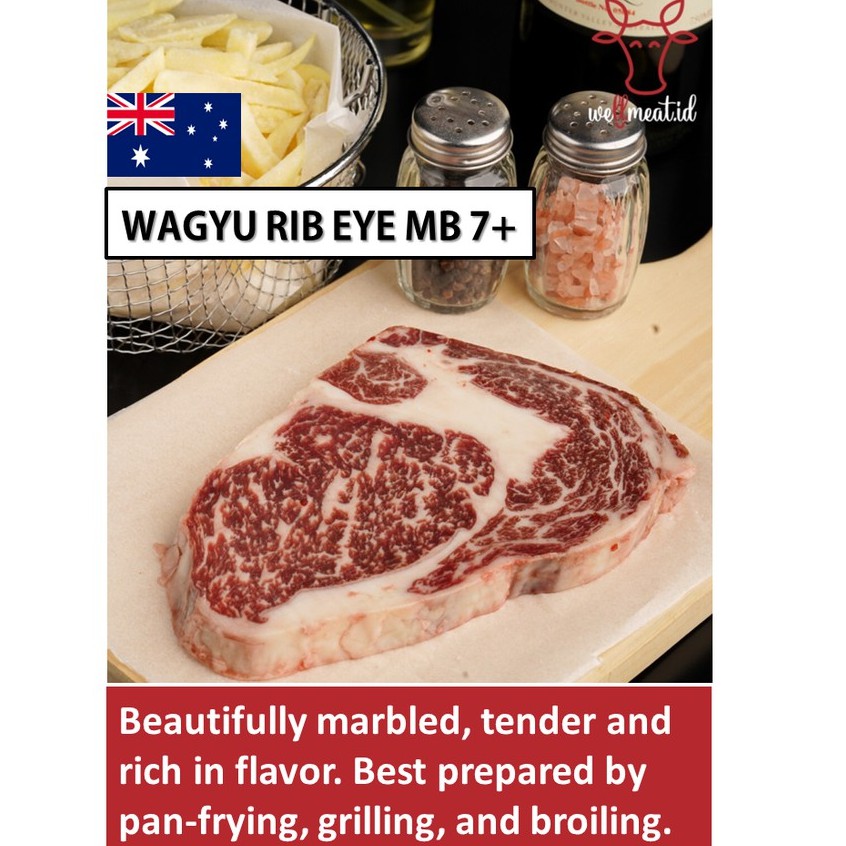 Jual Daging Sapi Wagyu Rib Eye MB7+ Beef Steak Import Australia ...