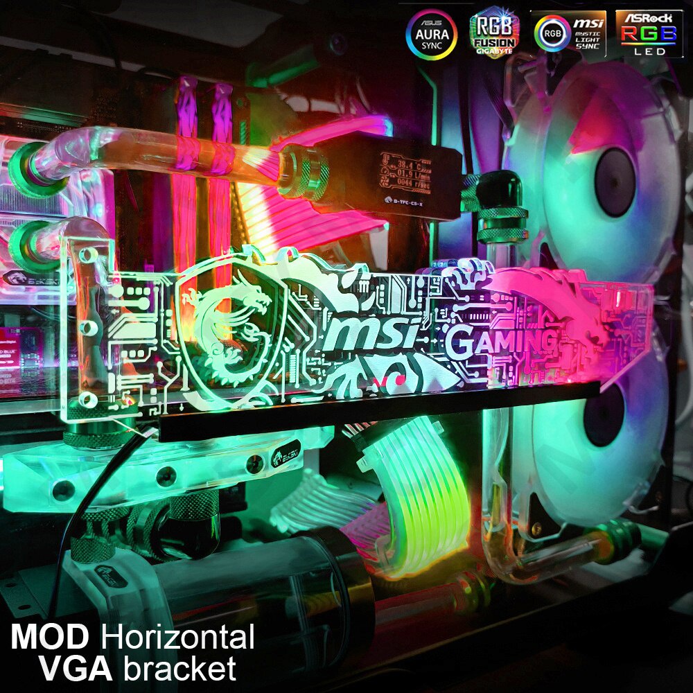 Jual Horizontal VGA GPU Holder Custom MOD RGB VGA Anti sag | Shopee ...