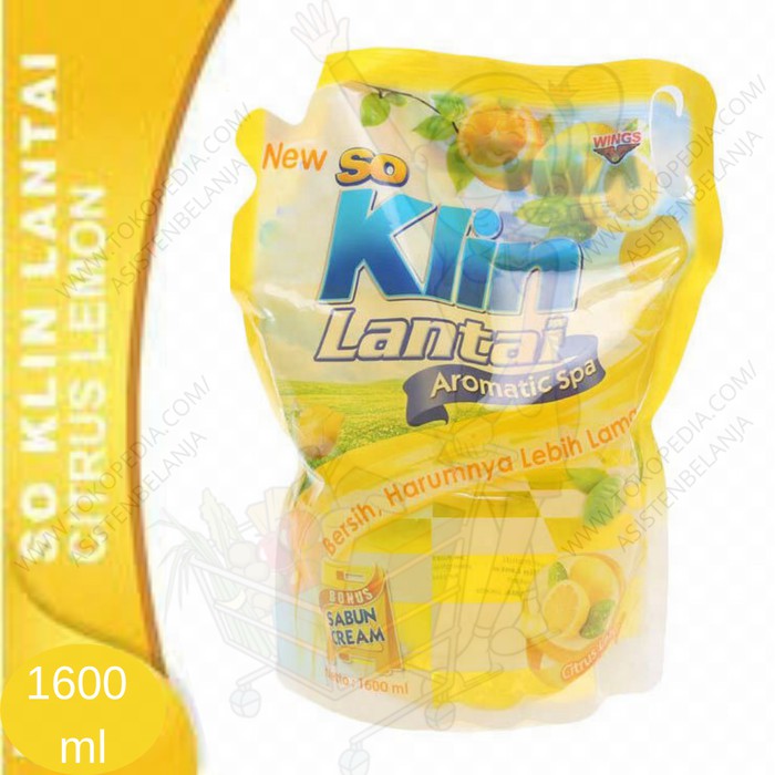 Jual So Klin Soklin lantai Citrus Lemon 1600 ml Kuning Pembersih Lantai ...