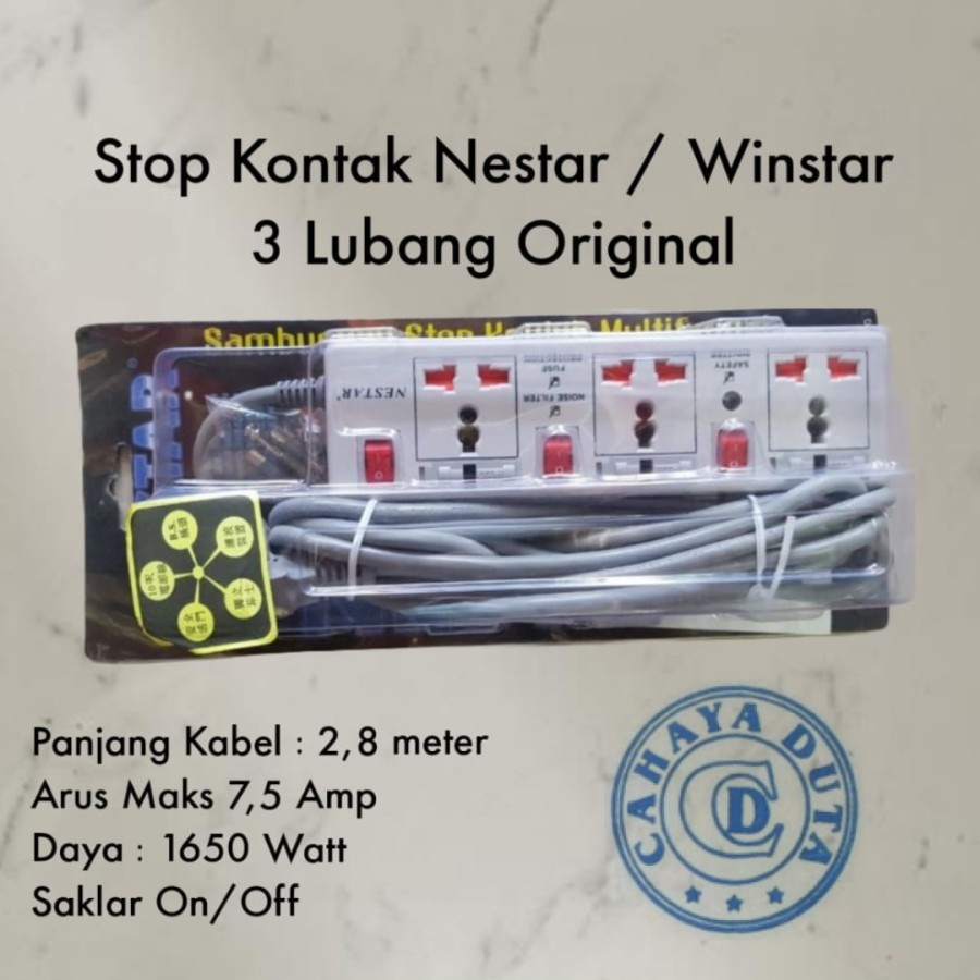 Jual Stop Kontak Nestar / Winstar 3 lubang Original | Shopee Indonesia