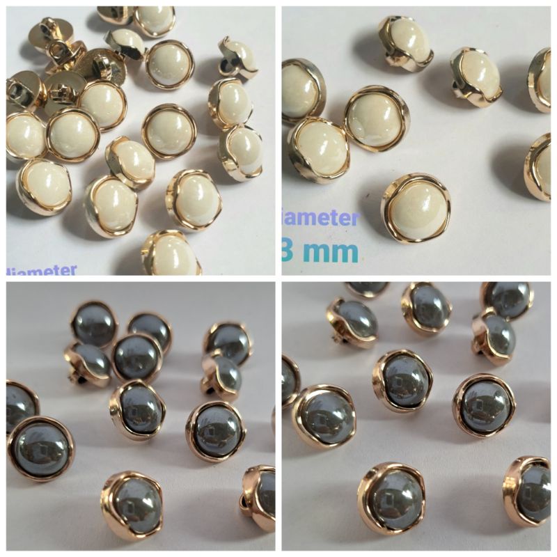 Jual Kancing Marmer list motif bunga diameter 13 mm Mutiara timbul ...