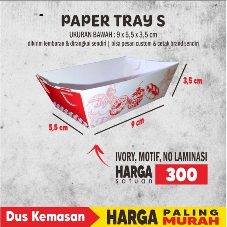 Jual Paper Tray S 9 x 5.5 x 3.5 cm Ivory Foodgrade | Shopee Indonesia
