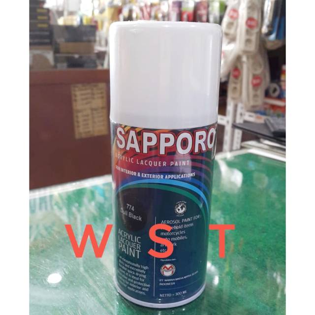 Jual Cat Semprot Pilox Pylox Hitam Doff 774 Dull Black SAPPORO | Shopee ...