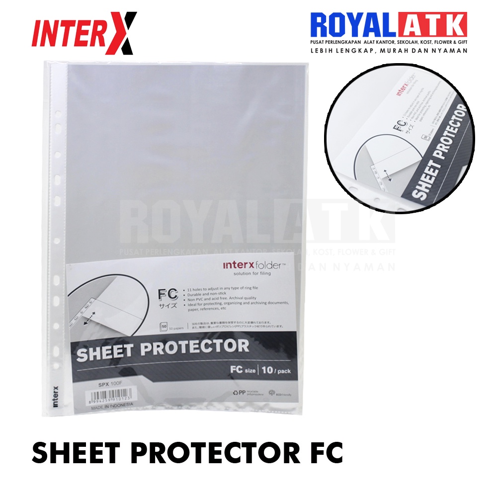 Jual PP Pocket A4 InterX Sheet Protector (Pak) | Shopee Indonesia