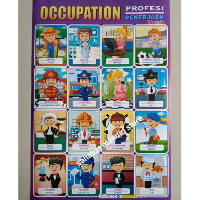 Jual Poster Edukasi Anak Mengenal Profesi | Shopee Indonesia