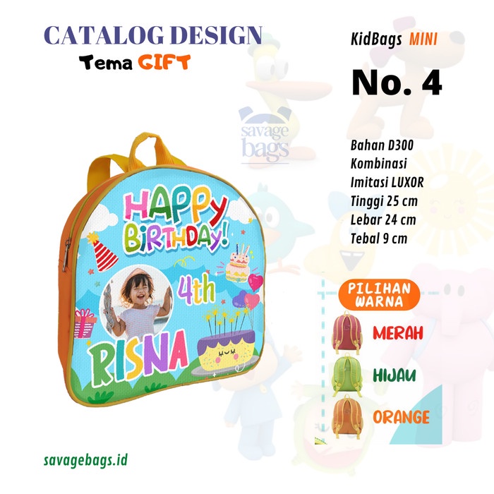 Jual Custom Tas Anak - Tas Anak PAUD / Tas Anak TK - Mini Bags Tema 4 ...