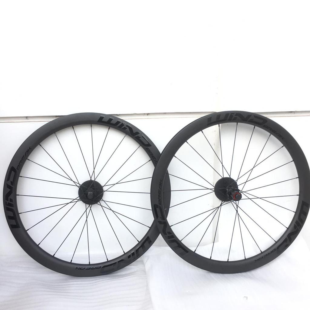Jual Wheelset 700c WINDBREAK Carbon Roadbike Discbrake TA Gravel Bike ...