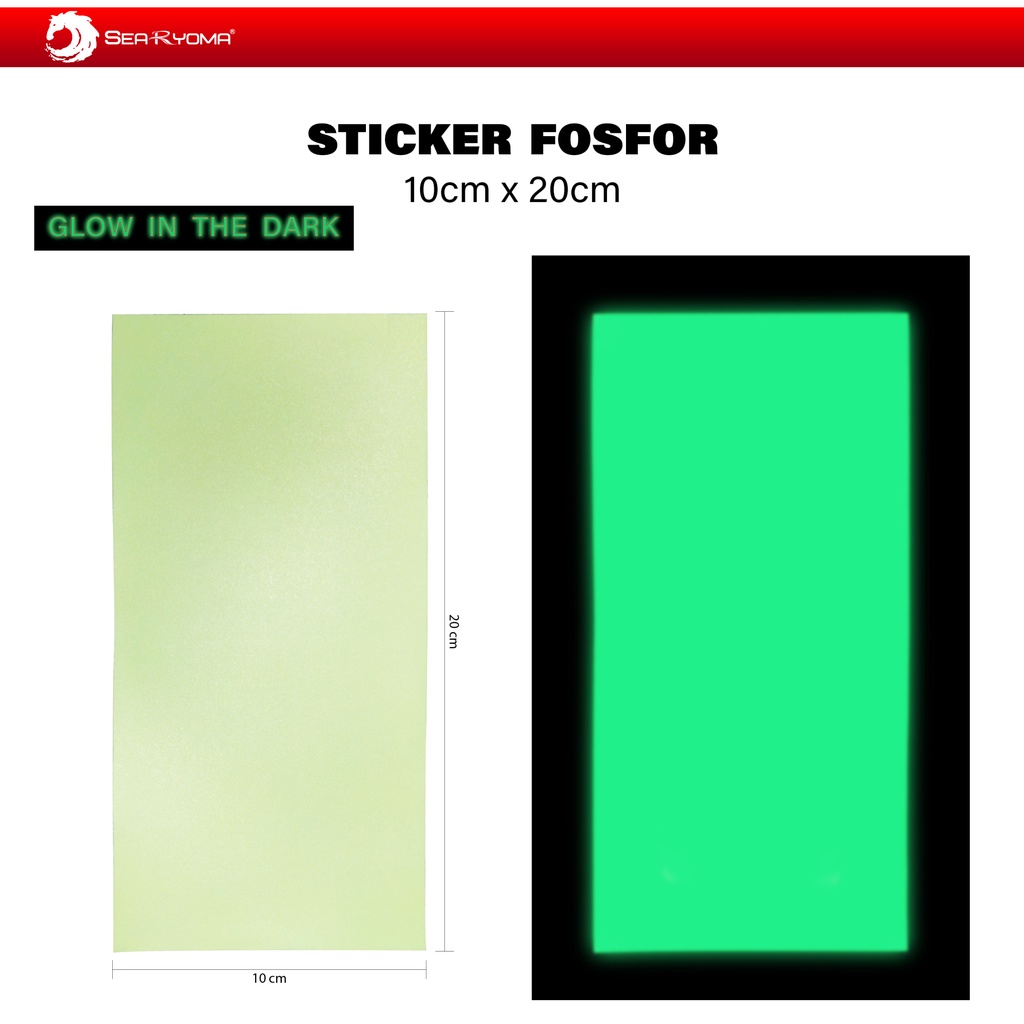 Jual Searyoma GID Sticker 10 x 20 cm, Fosfor / Luminous / Glow in the ...