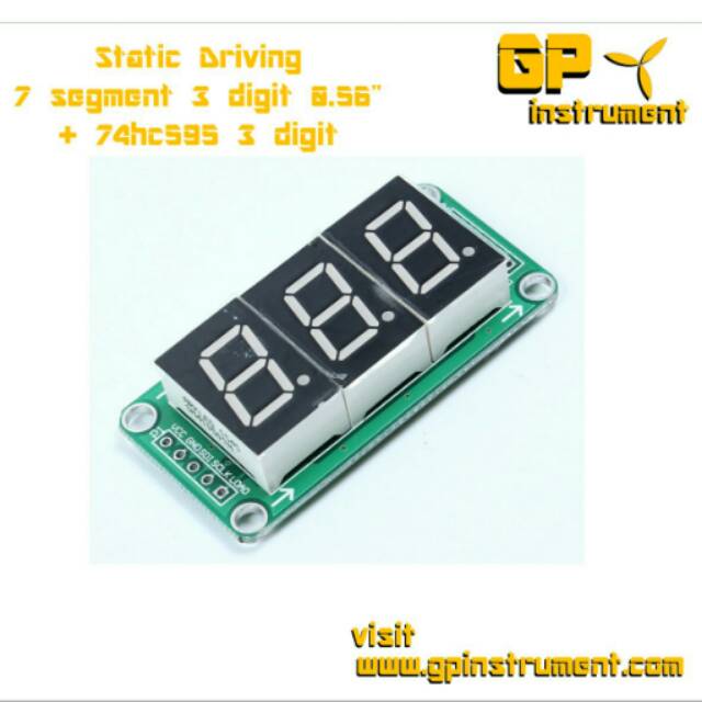 Jual Static Driving 3 Digit 7 Segment 0.56" 3 Unit 74hc595 Shift ...