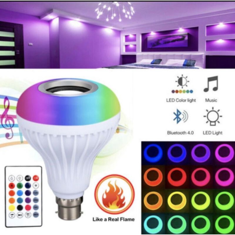 Jual Lampu Led Music Bulb + Speaker Remote Bluetooth Wireless | Shopee ...