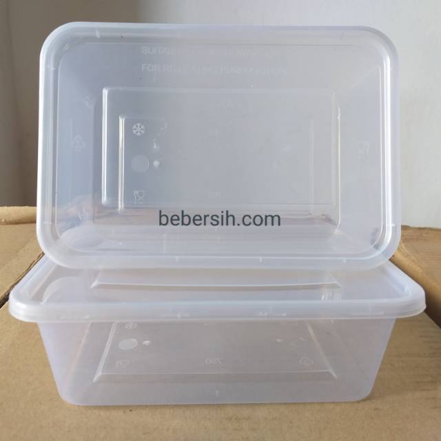 Jual Tempat Bekal Plastik Bening 750ml / Kotak Makan Box / Wadah Sayur ...