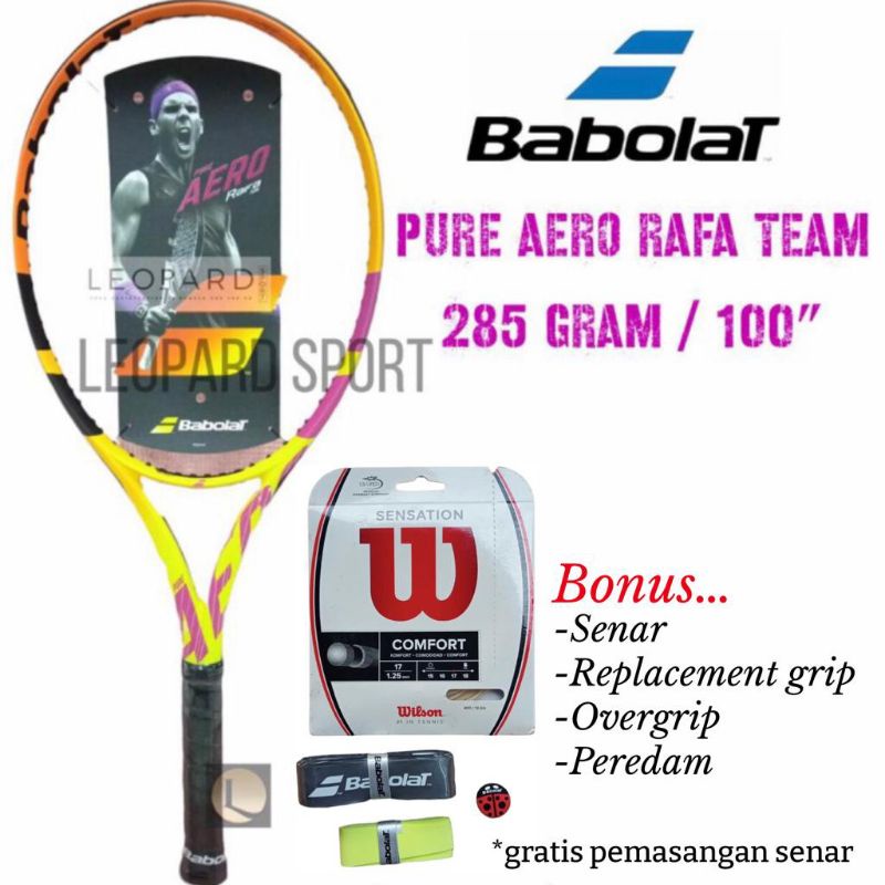 Jual Raket Tenis Babolat Pure Aero Rafa Team 100" Berat : 285gr / Raket ...