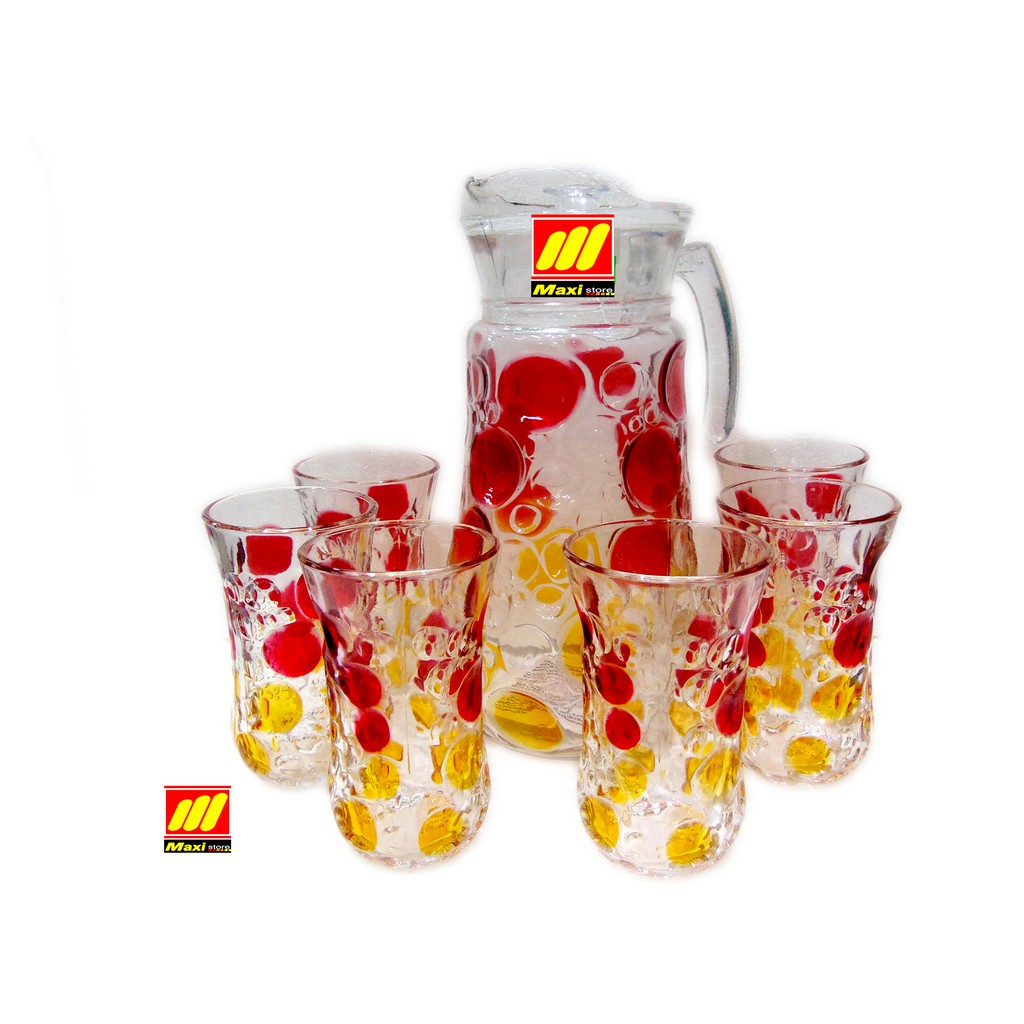 Jual kan set/ Gelas set/ gelas kaca/gelas lebaran - Maxistore | Shopee ...