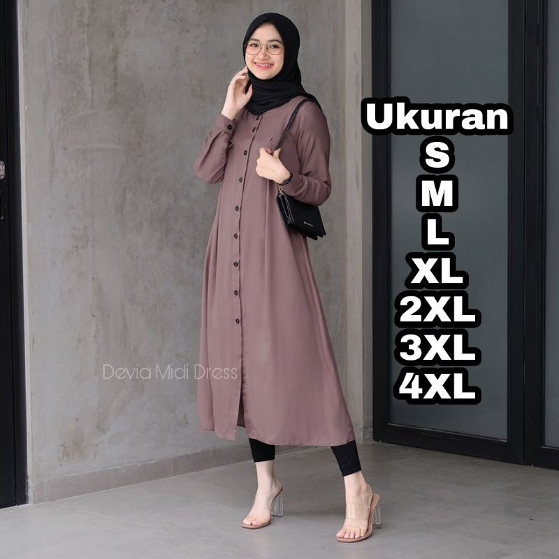 Jual Premium Series DEVIA Midi Dress Big Size Ukuran Size S M L XL 2XL 3XL 4XL XXL XXXL XXXXL 2L ...