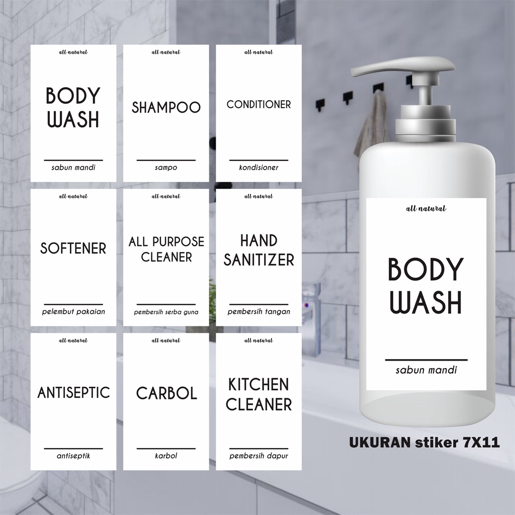 Jual Stiker Botol Sabun Dan Shampoo Waterproof | Shopee Indonesia