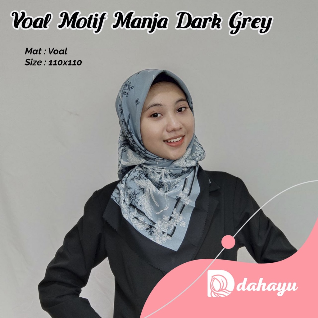 Jual Jilbab Hijab Kerudung Segiempat Voal Motif Manja Limited Edition | Shopee Indonesia