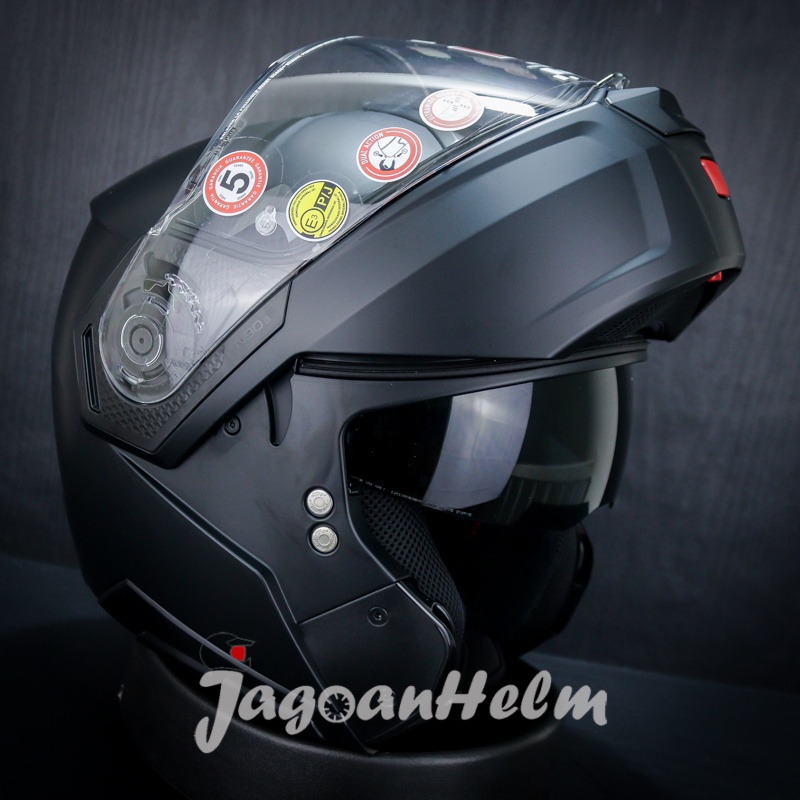 Jual NOLAN HELM N903 CLASSIC NCOM #010 | FLAT BLACK | N90.3 MODULAR Flip Up | Shopee Indonesia