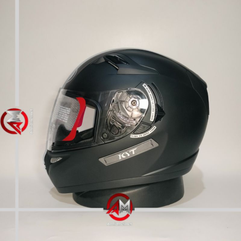 Jual HELM KYT K2 RIDER SOLID BLACK DOFF DOUBLE VISOR KYT HELM K2RIDER ...