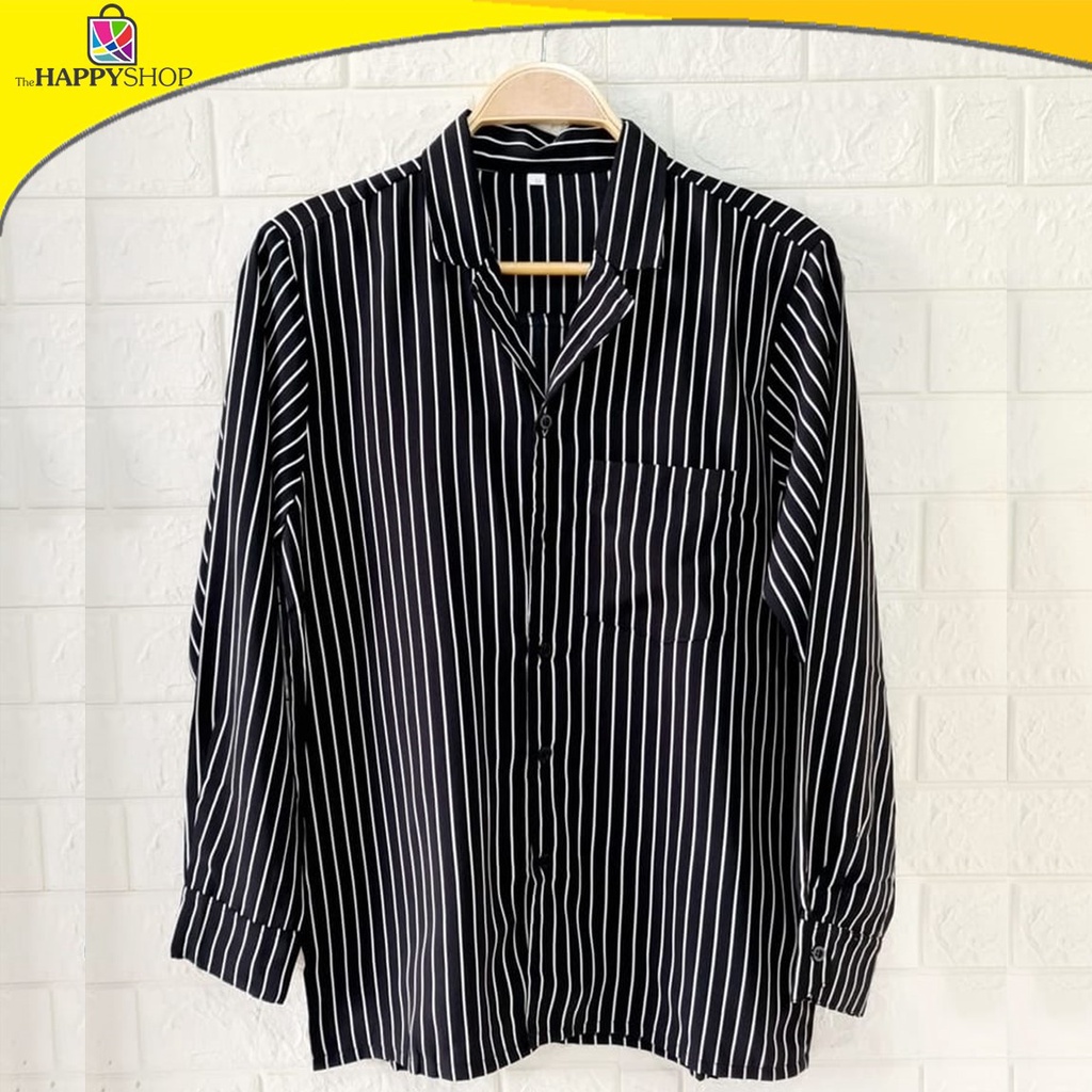 Jual Kemeja Panjang Oversize Open Collar Ala Korea, Kemeja Panjang ...