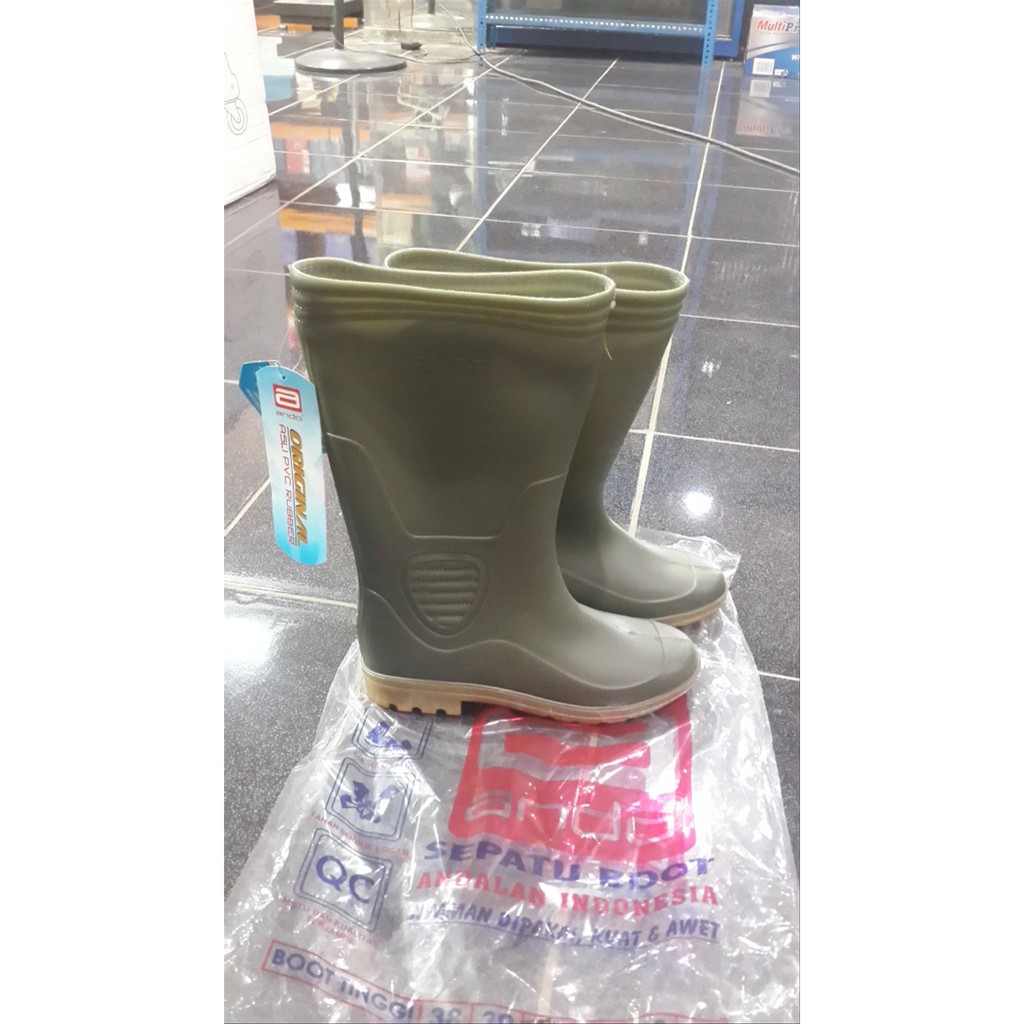 Jual Sepatu Boot Karet Hijau ANDO No.42 | Shopee Indonesia