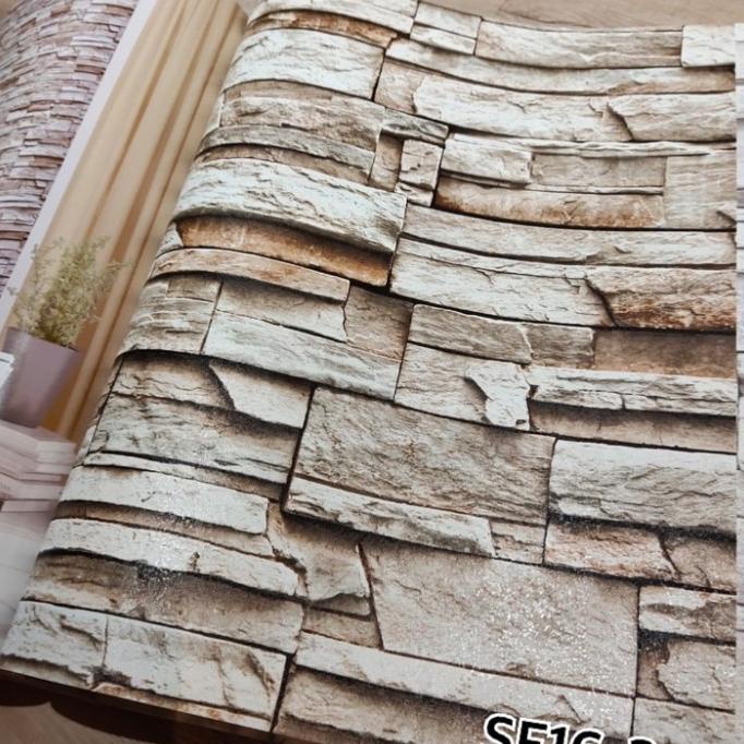 Jual Wallpaper Dinding Batu Alam Abstrak 3D Visual Abu Coklat | Shopee ...