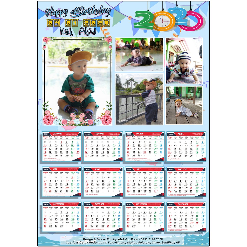 Jual Kalender 2020 Custom, Size A3+ (Lengkap masehi hijriyah jawa ...