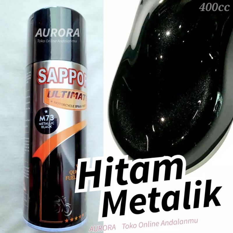 Jual Cat Pilok Sapporo M73 Black Metallic 400ml Hitam Metalik Met ...