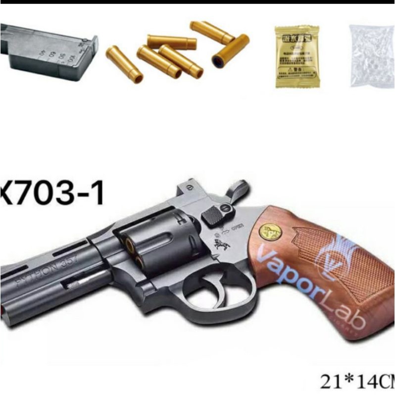 Jual mainan pistol anak replika toy gun revolver colt python 357 peluru ...
