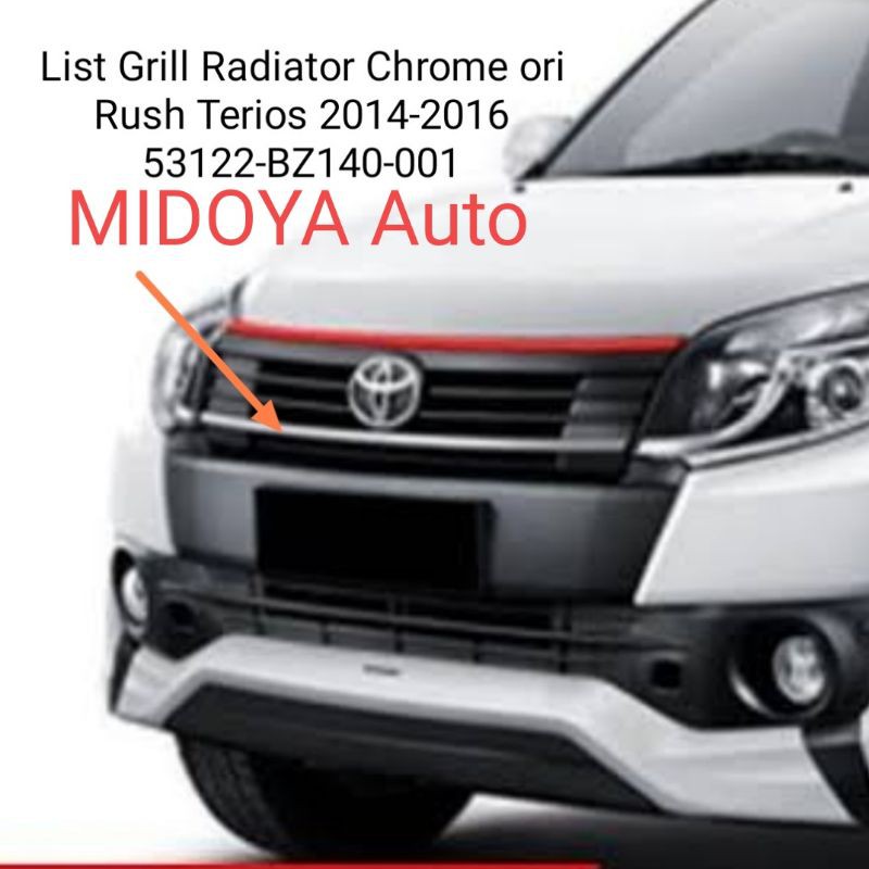 Jual List Grill Radiator Chrome Rush Terios 2014-2016 ori 53122-BZ140 ...