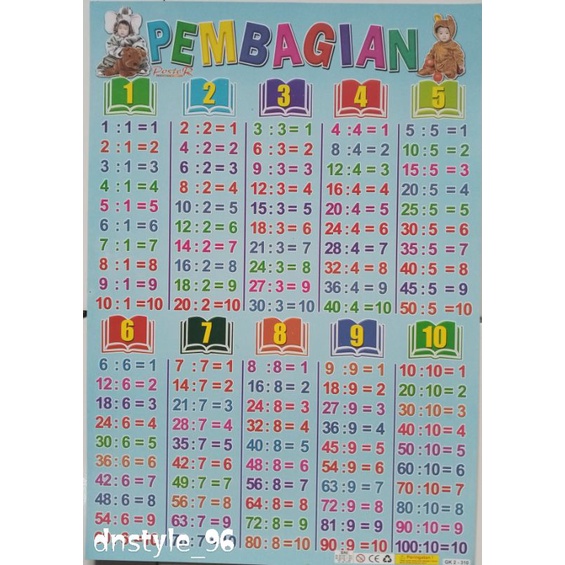 Jual Poster edukasi pembagian | Shopee Indonesia