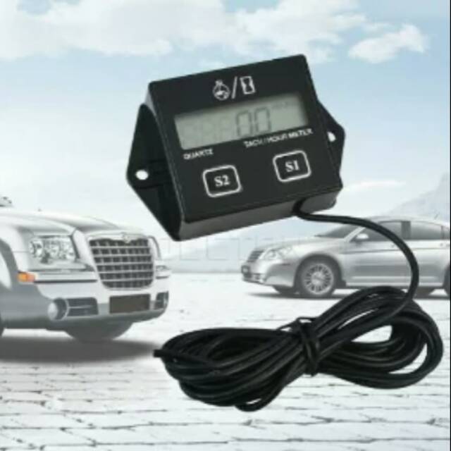 Jual Digital Engine Tach Hour Meter Tachometer Gauge Engine RPM LCD ...
