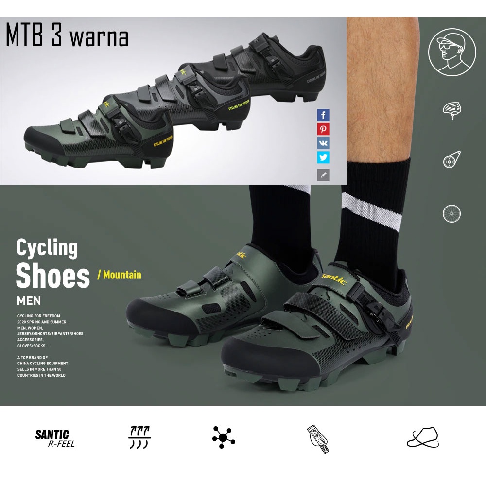 Jual Santic Men Cycling MTB Shoes. Sepatu Santic MTB - Battlefield ...