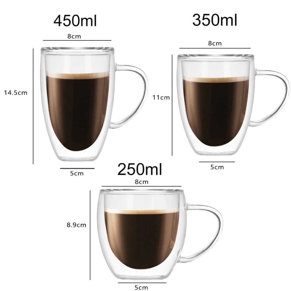 Jual Gelas Cangkir Kopi Anti Panas Double-Wall Borosilicate Glass Round Series | Shopee Indonesia