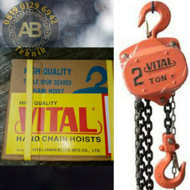 Jual Chain Block VITAL 2 Ton x 5 Meter - Takel Hand Cen blok Pulley ...