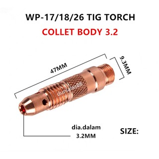 Jual 5PCS Collet Body 1.6mm 2.0mm 2.4mm 3.2mm Tig Argon WP17 WP18 WP26 ...